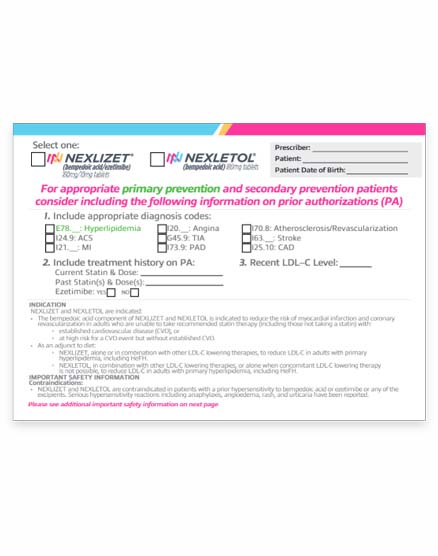 NEXLIZET® & NEXLETOL® Patient Resources For HCPs - Free